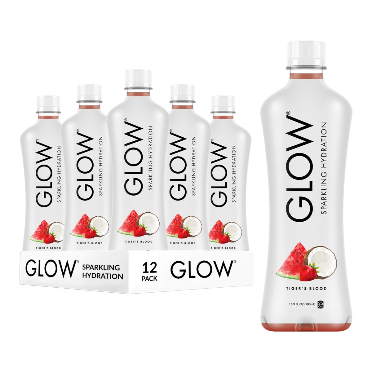 GLOW Beverages 12-pack Tiger's Blood Sparkling Flavored Water | HSN