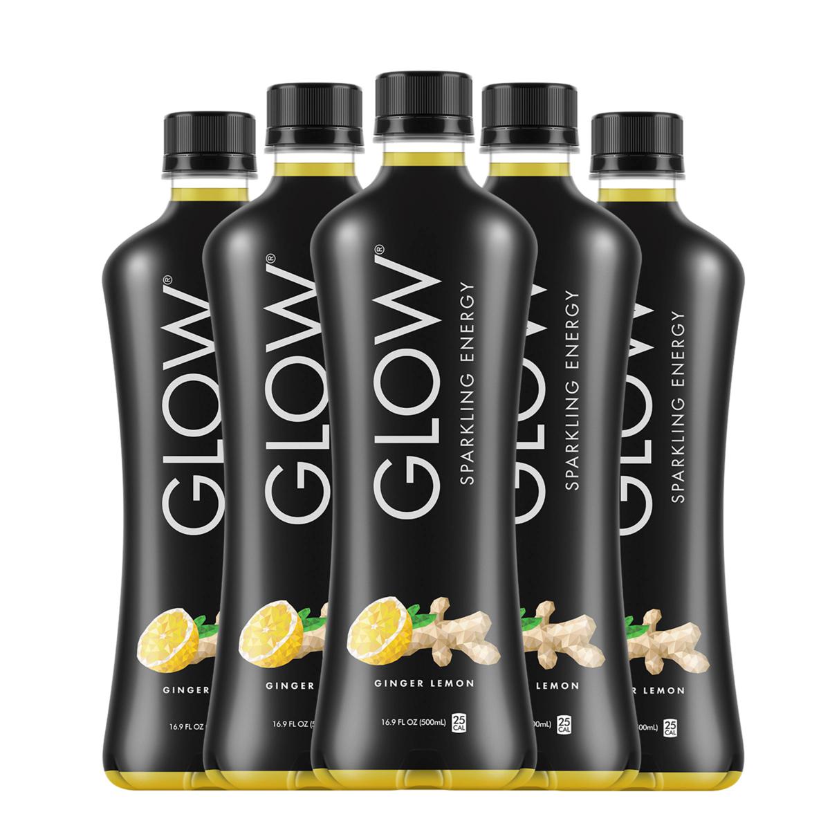 GLOW Beverages 6-pack Ginger Lemon Flavored Sparkling Energy Water | HSN