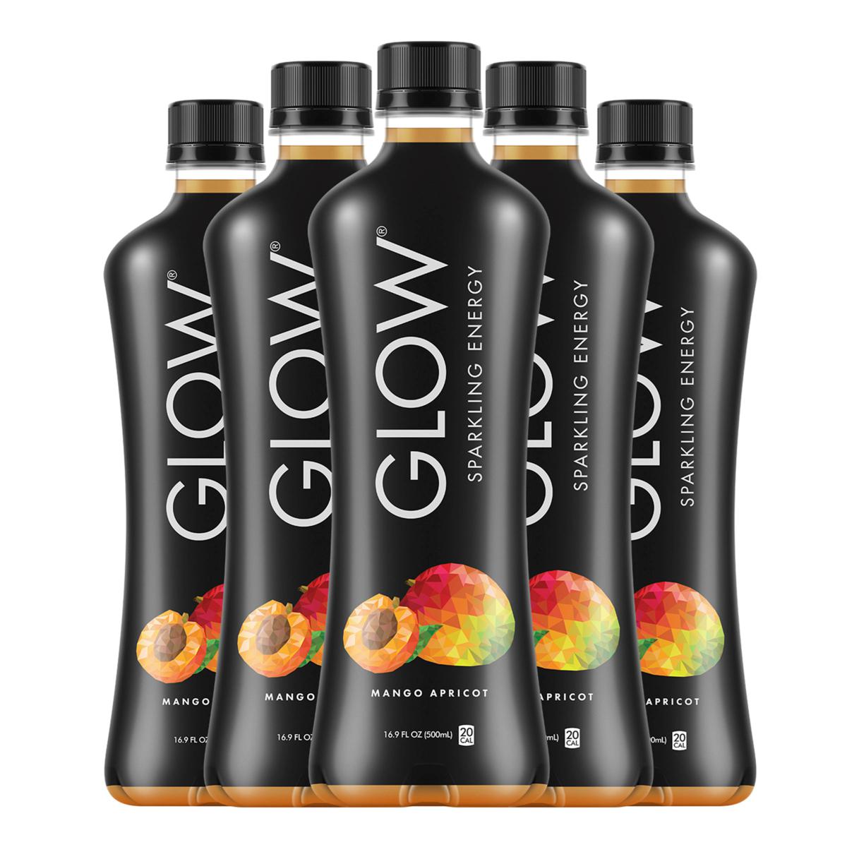 GLOW Beverages 6-pack Mango Apricot Flavored Sparkling Energy Water | HSN