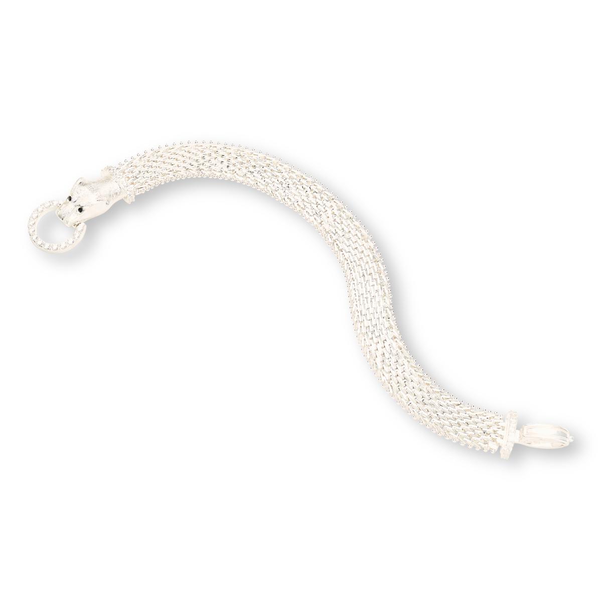 Imperial Silver Ultra Lamé Diamond-Cut Panther Bracelet | HSN