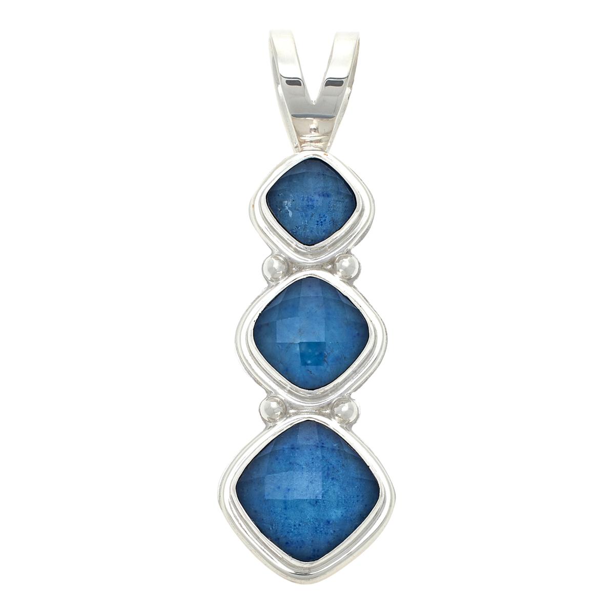 Jay King Sterling Silver Aquamarine 3-Stone Pendant - 22346283 | HSN