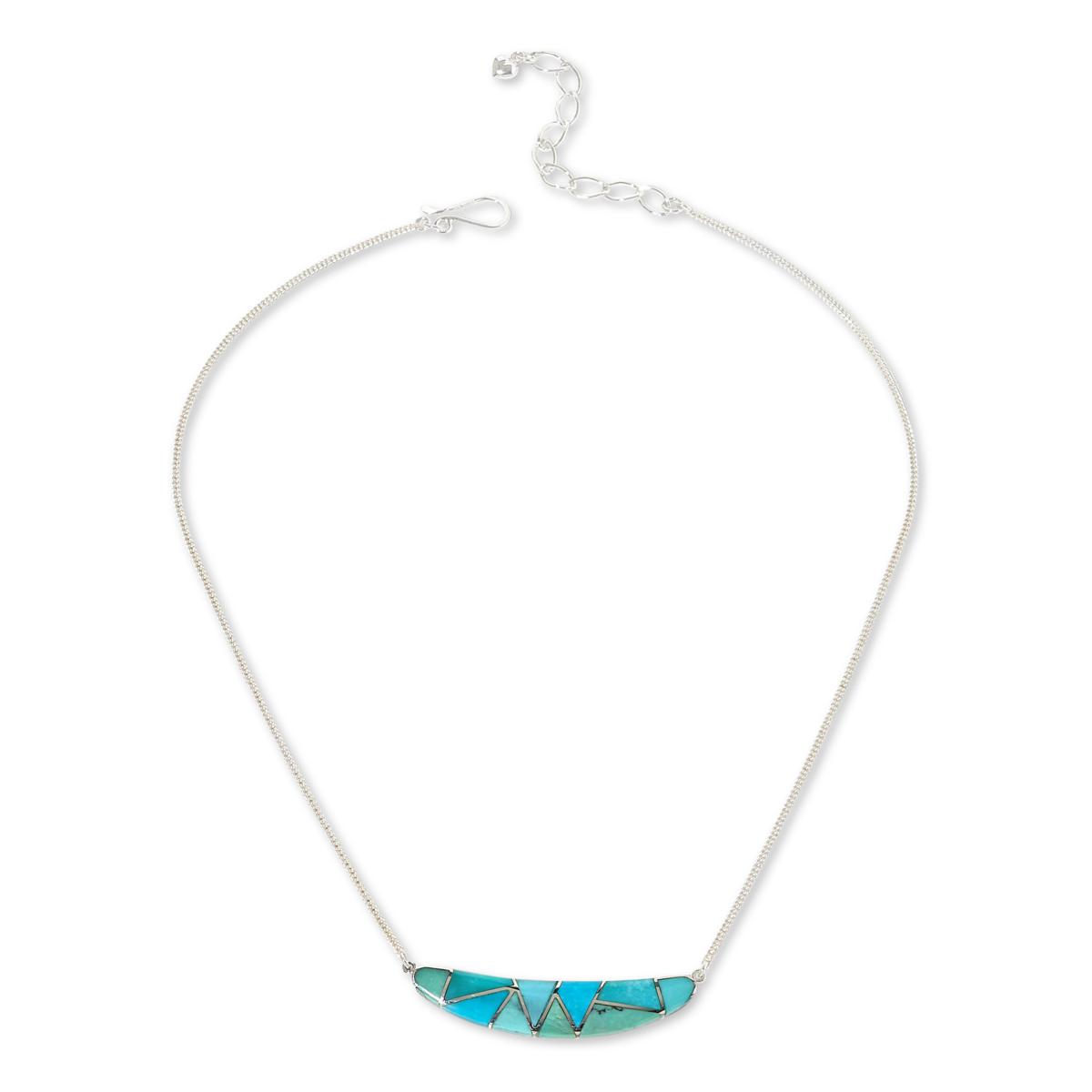 Jay King Sterling Silver Campitos Turquoise Inlay Chain Necklace ...