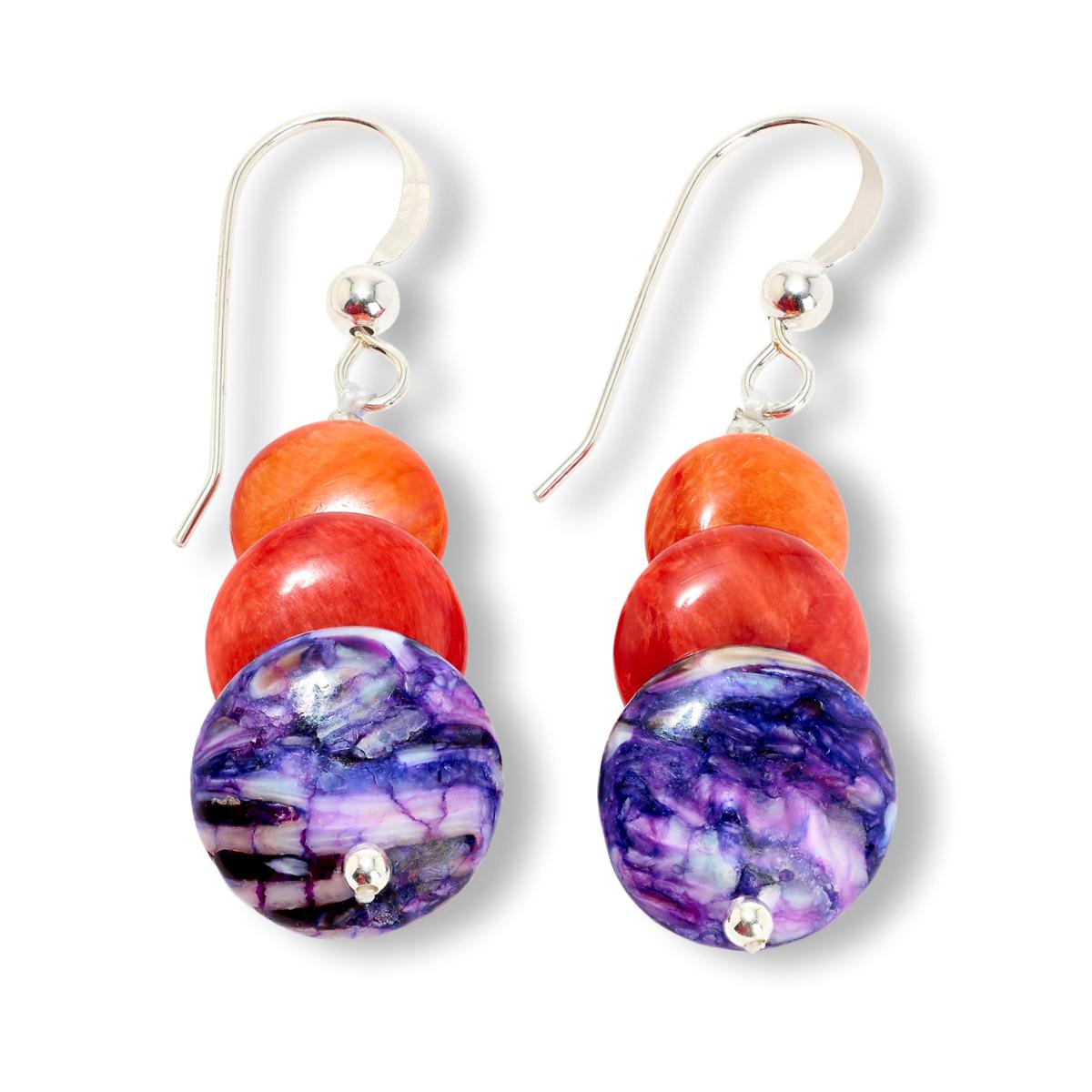 Jay King Sterling Silver Multicolor Spiny Oyster Shell Drop Earrings | HSN