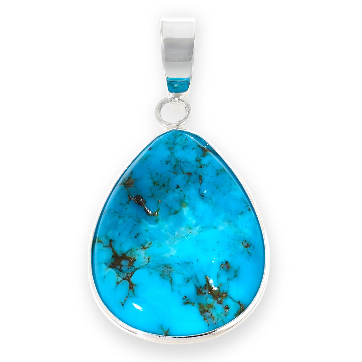 Jay King Sterling Silver Peruvian Turquoise Pear Shaped Pendant ...