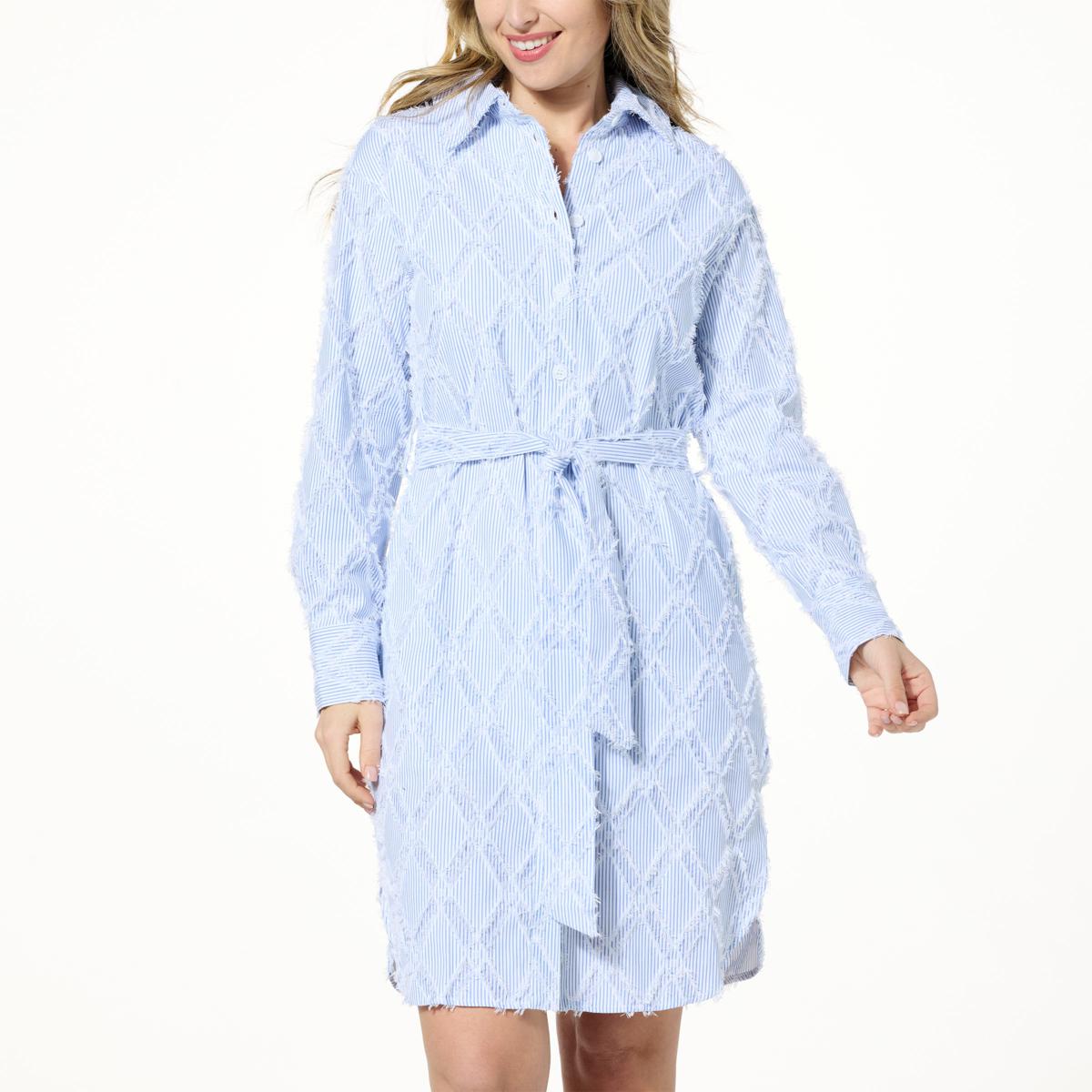 kathy ireland® Fashion 360 Angelina Belted Shacket Dress - 22206208 | HSN