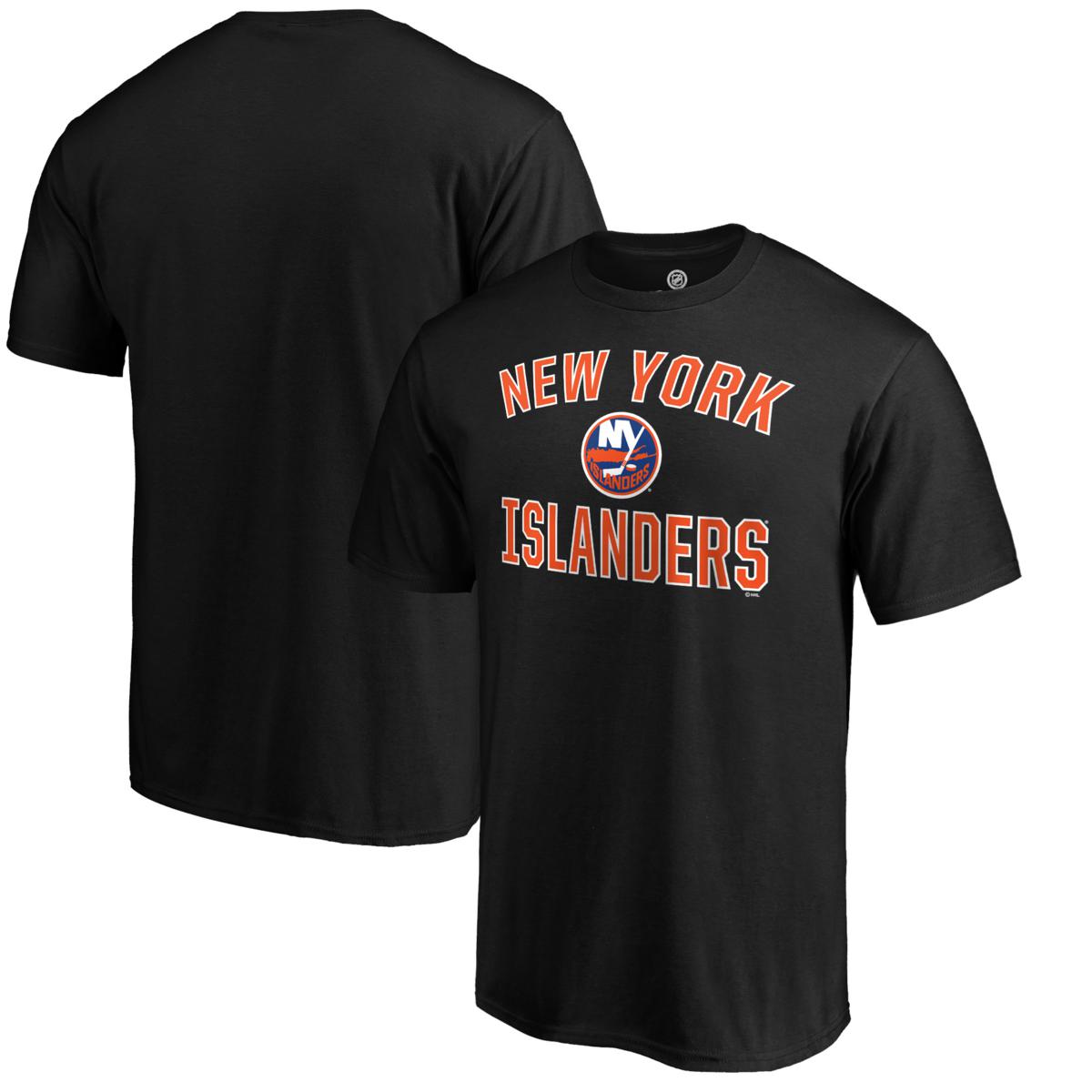 Men's Fanatics Branded Black New York Islanders Victory Arch T-Shirt ...