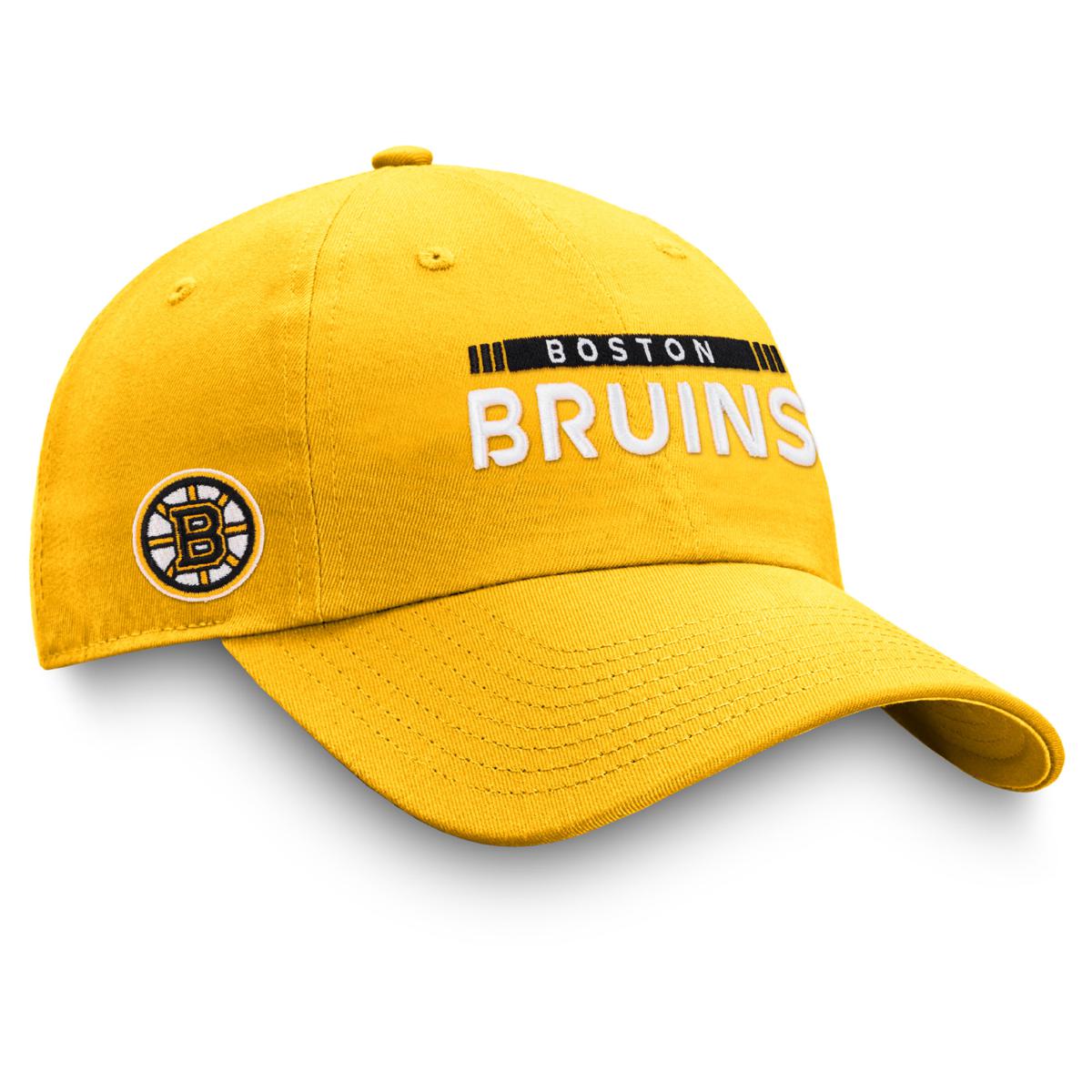 Men's Fanatics Gold Boston Bruins Authentic Pro Rink Adjustable Hat ...