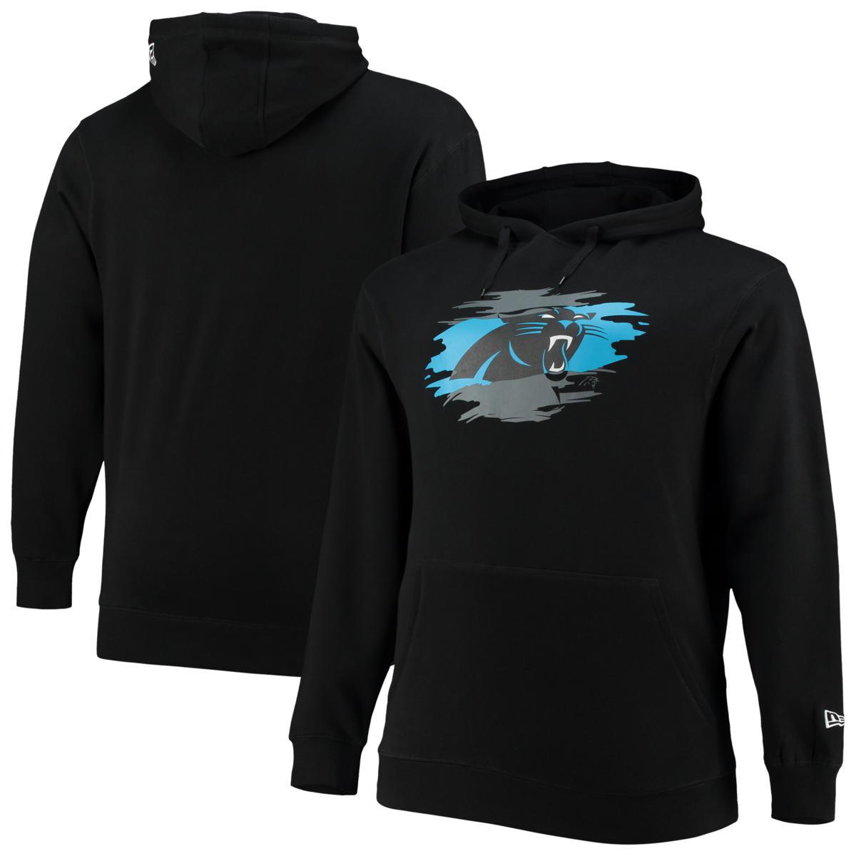 Men's New Era Black Carolina Panthers Big & Tall Primary Logo Pullover ...