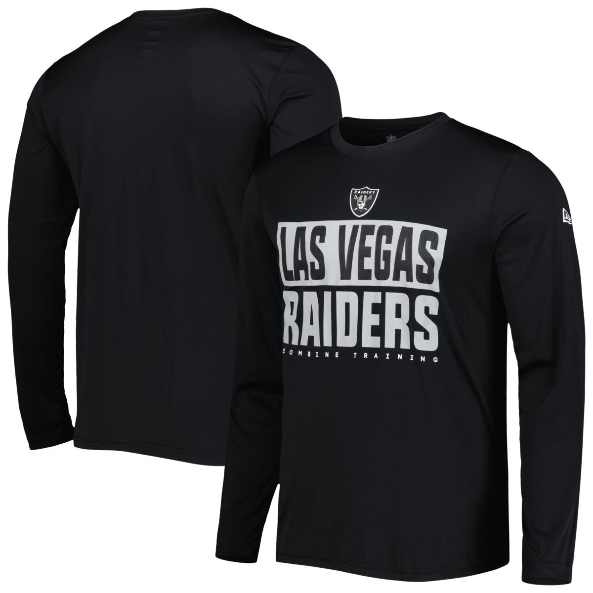 Men's New Era Black Las Vegas Raiders Combine Authentic Offsides Long Sleeve T-Shirt - 21609338 ...