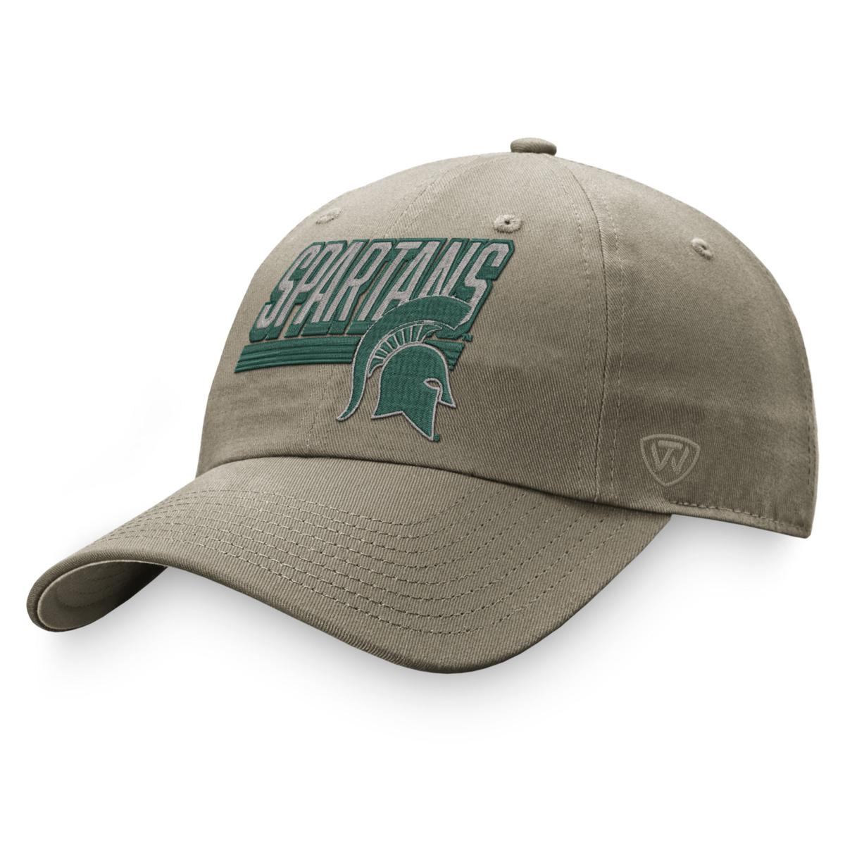 Men's Top of the World Khaki Michigan State Spartans Slice Adjustable ...