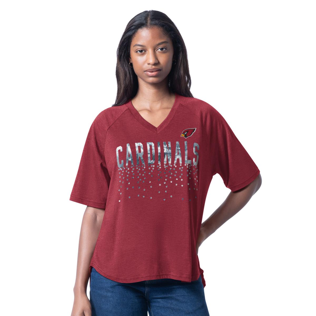 Officially Licensed NFL Women's Sequin Top by Glll - Cardinals - 23609972 | HSN