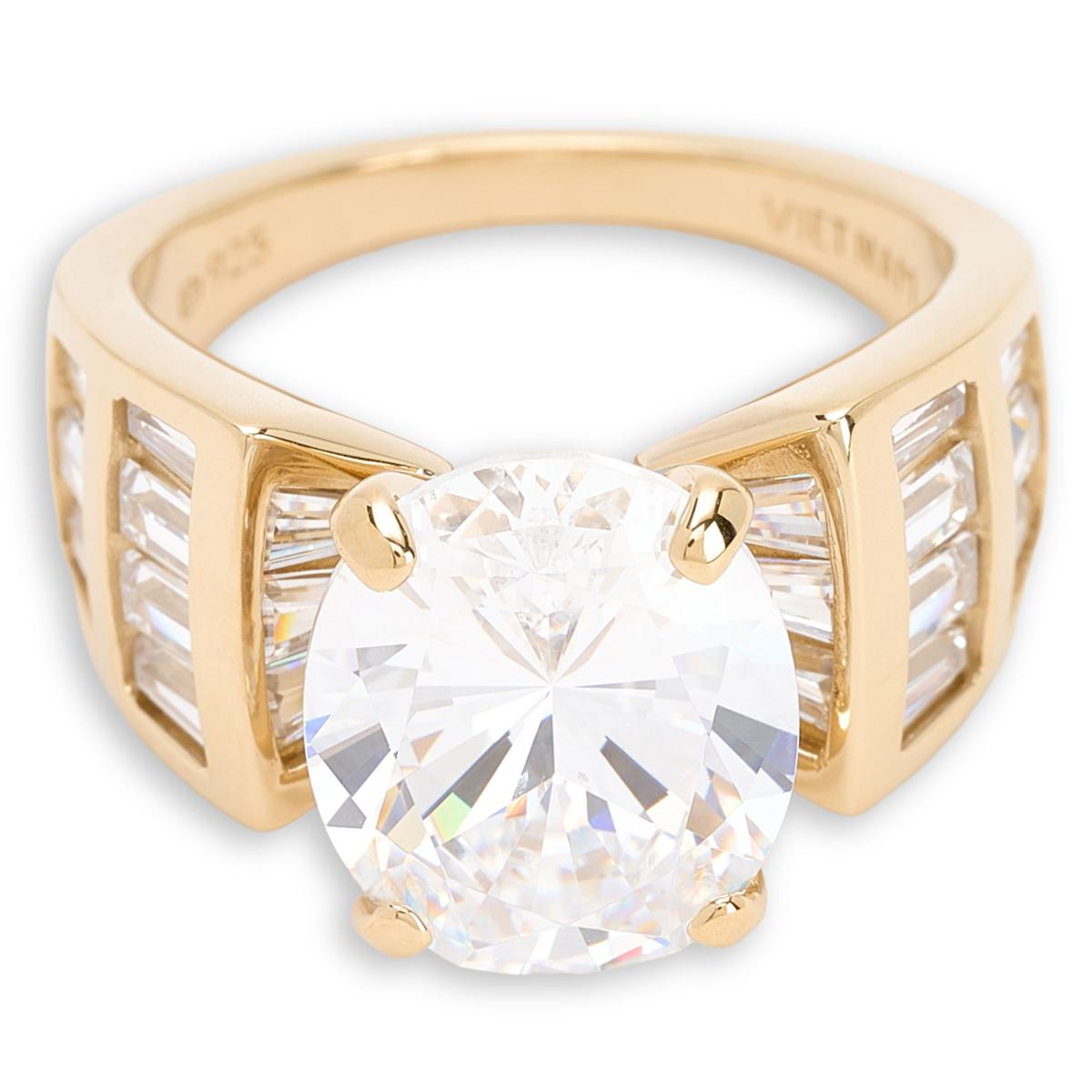 Radiance by Absolute™ Solitaire with Baguettes Ring - 10094359 | HSN