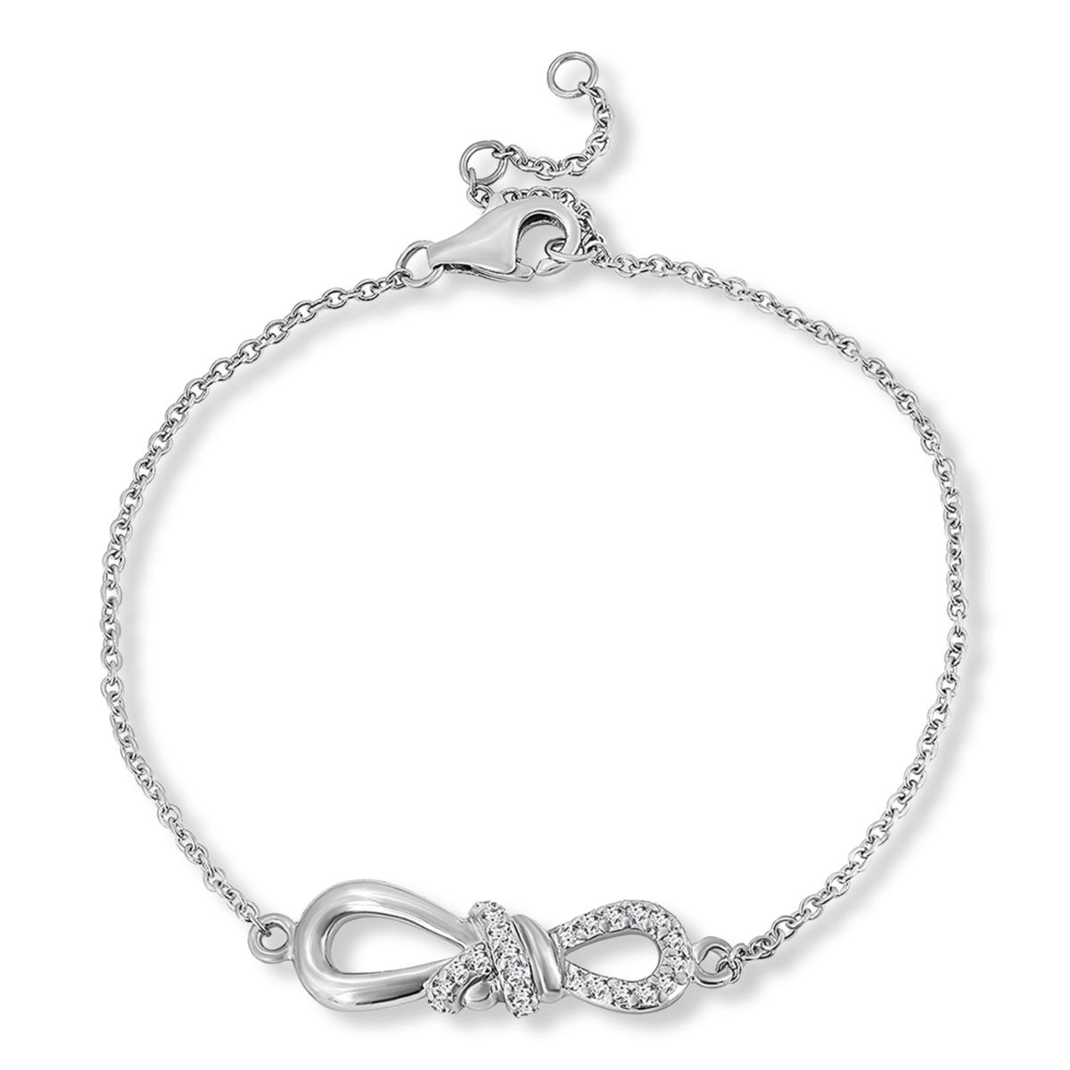 Radiance by Absolute™ Platinum-Plated Simulated Diamond Bow Bracelet ...