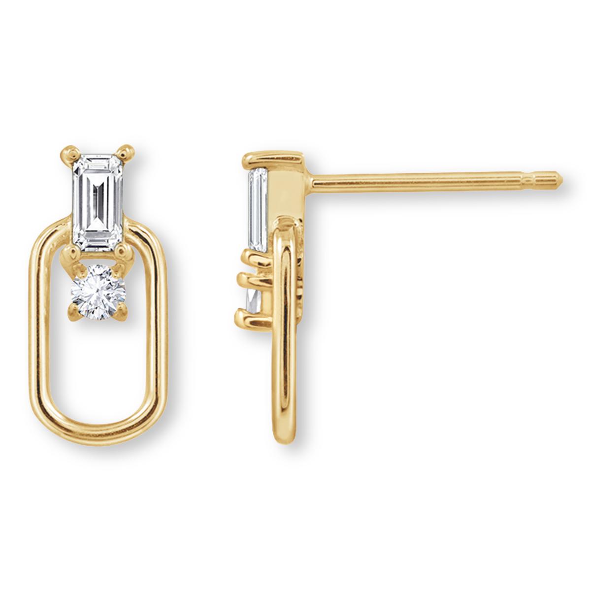 Radiance by Absolute™ Toi et Moi U-Shaped Drop Earrings - 23440768 | HSN