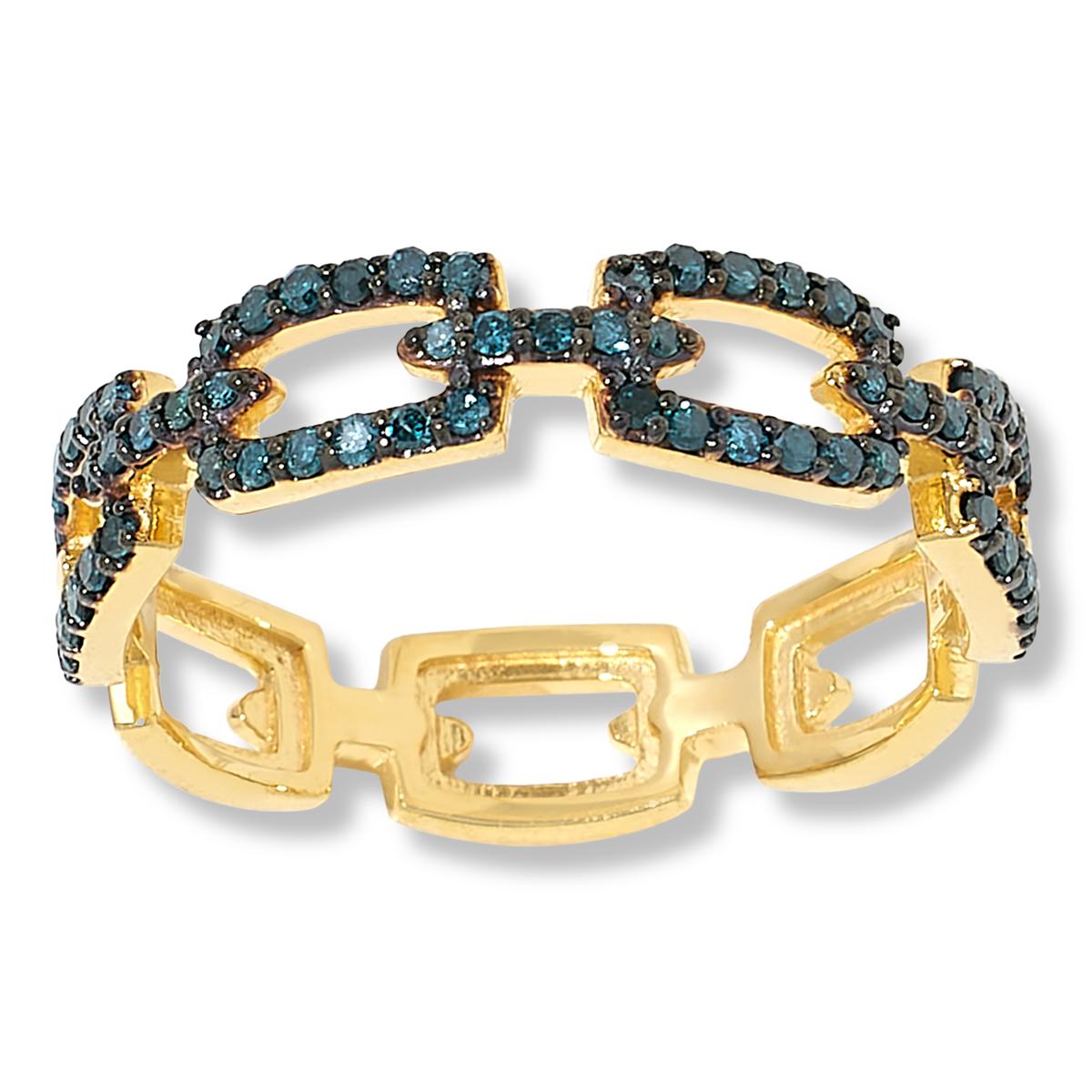 Rarities 1/3ctw Diamond Gold-Plated Sterling Silver Link Band Ring ...