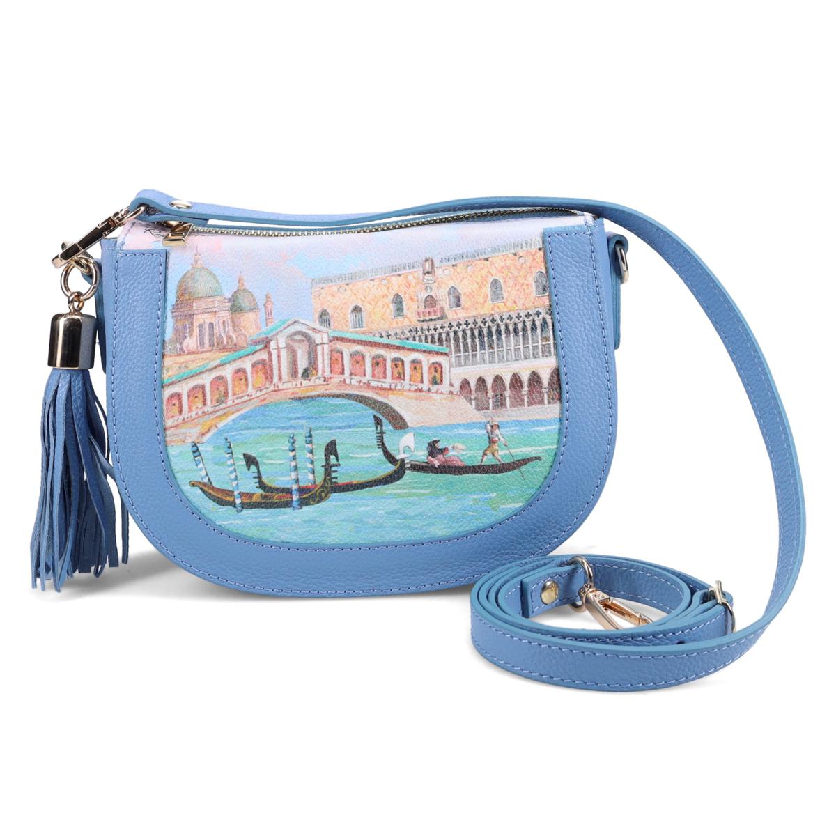 Ron White Amara Leather Crossbody Saddle Bag | HSN