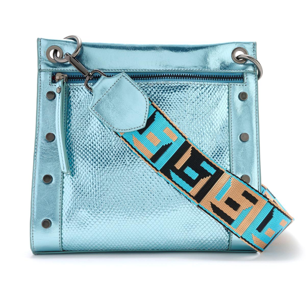 Sharif Legacy Caviar Snake-Embossed Leather Crossbody Bag | HSN