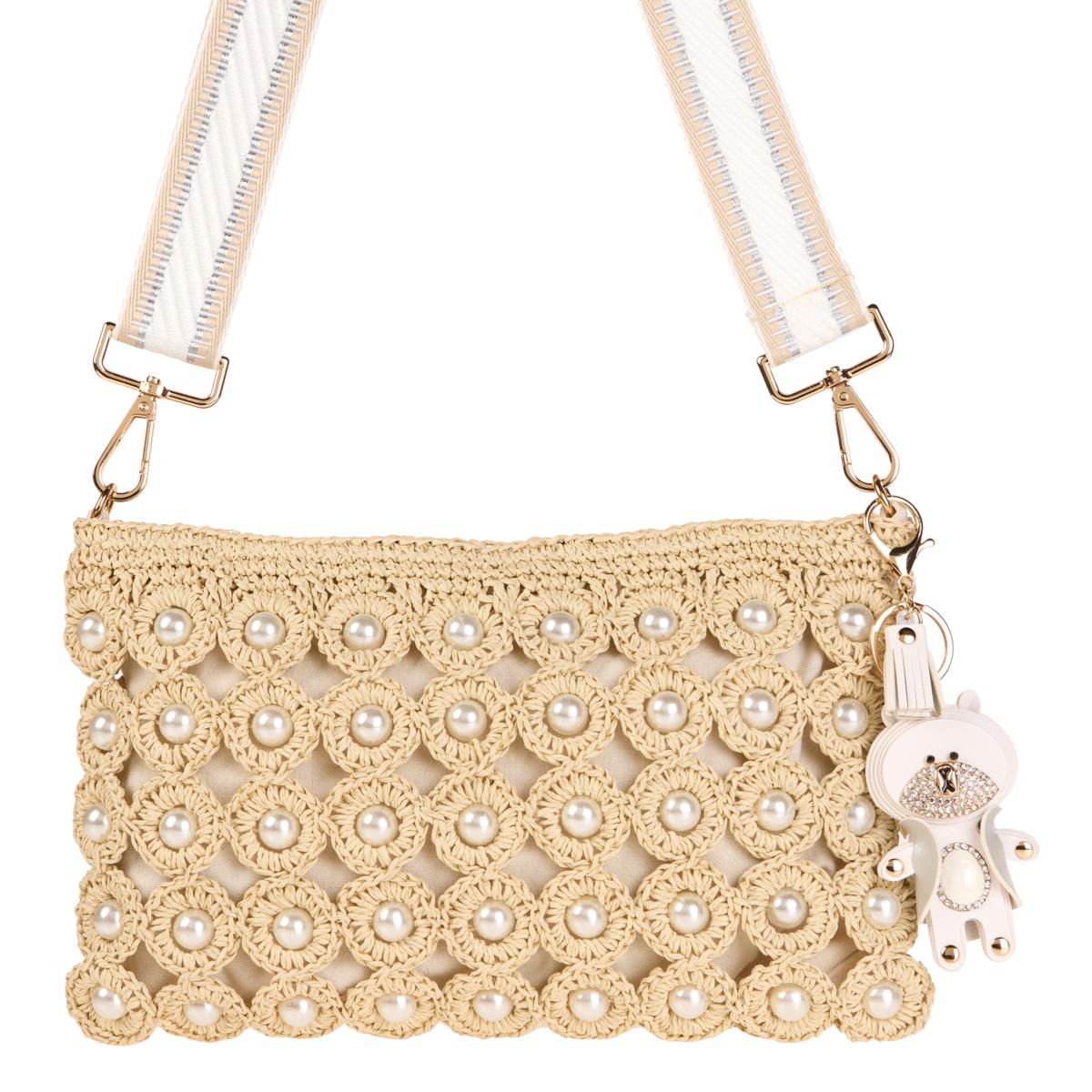 Sharif Legacy Faux Pearl Straw Crossbody | HSN