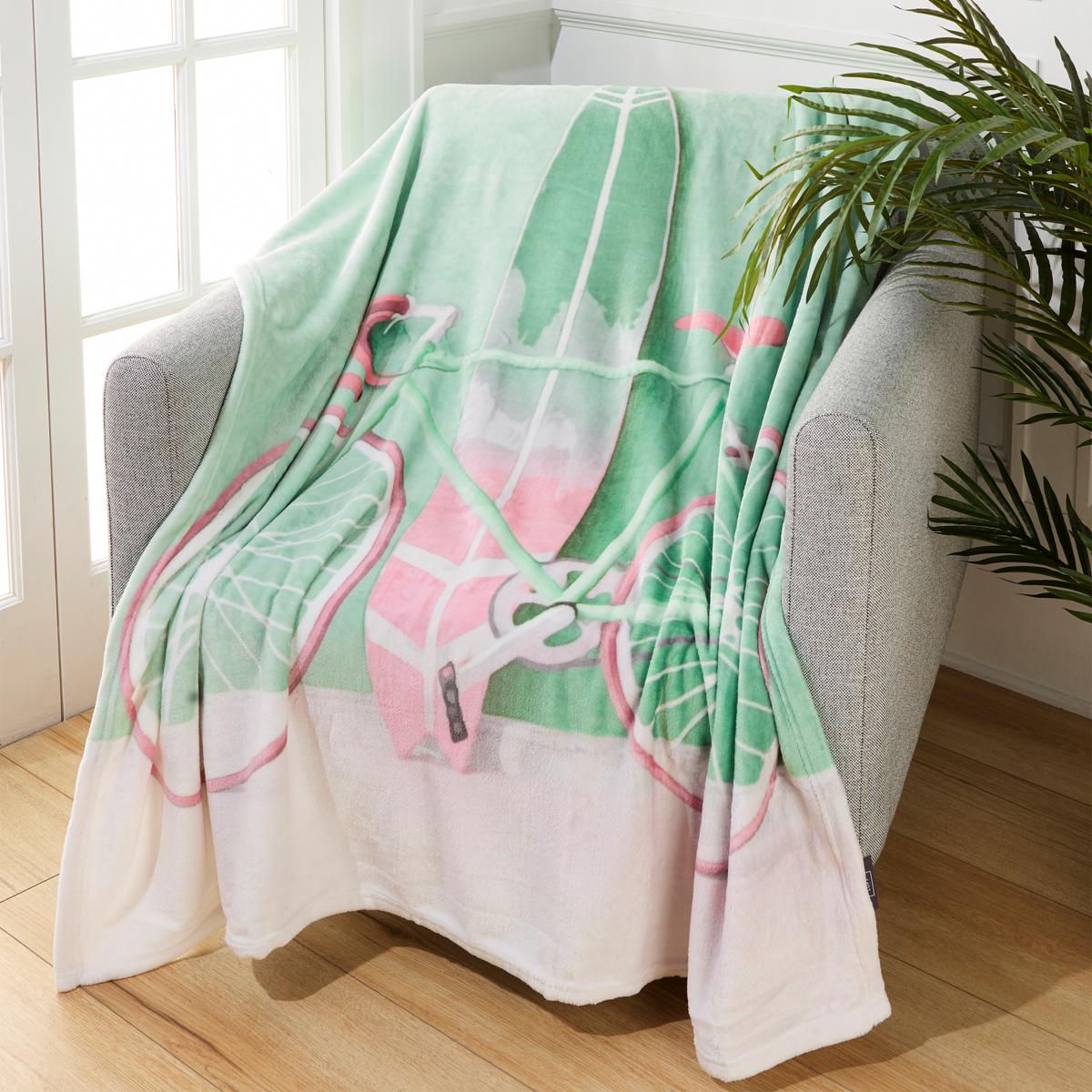 SouthStreet Loft Printed 100% Polyester Plush Throw | HSN